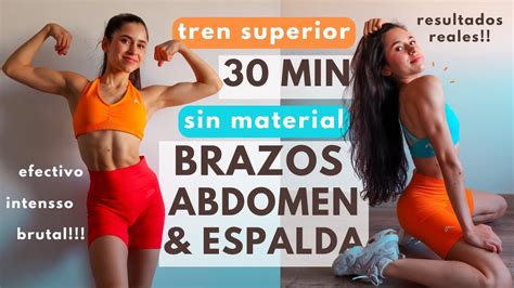 30 Min Rutina Brazos Espalda Y Abdomen Tren Superior Sin Equipo Para