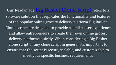 Ppt Bigbasket Clone Script Dod It Solutions Powerpoint Presentation