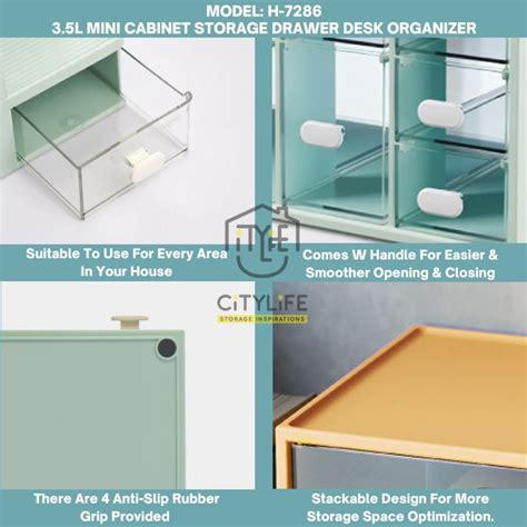 Citylife 3 5l Mini Cabinet Storage Drawers Desk Organizer Ntuc Fairprice