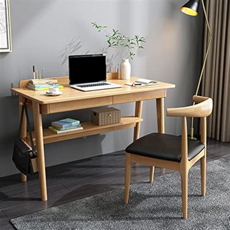 DAKLEY Rectangular Solid Wood Desk, Scandinavian | Ubuy India
