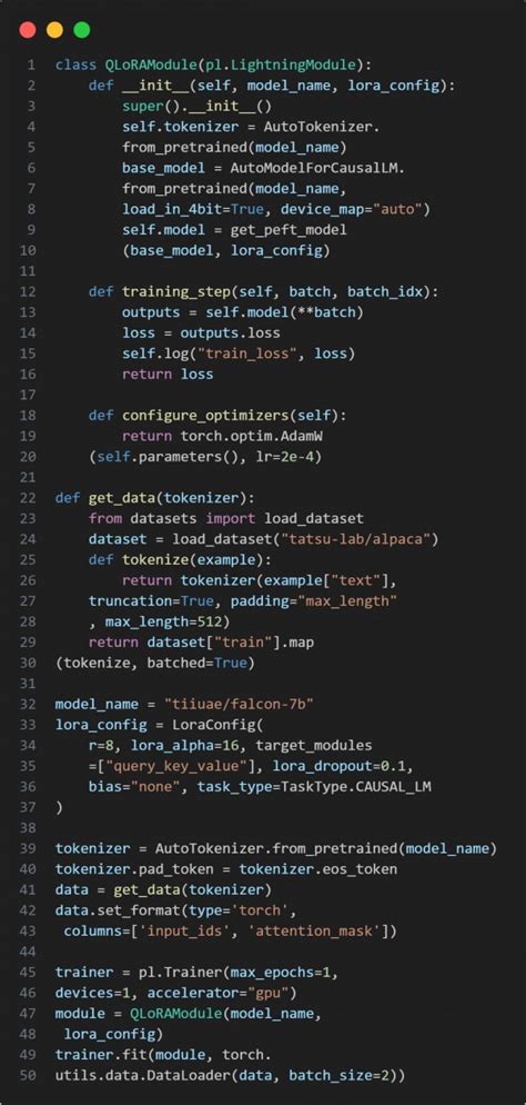 create a pipeline for end to end qlora fine tuning using pytorch lightning edureka community