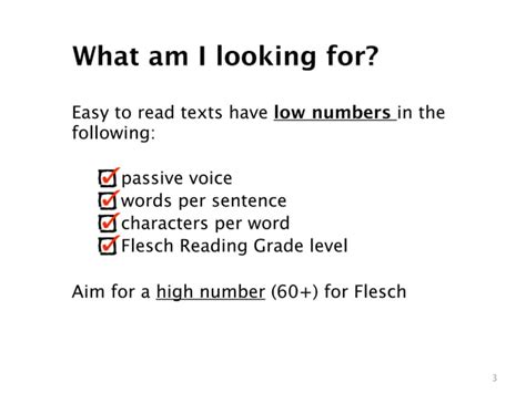 Readability Statistics Key