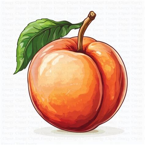 Peach Clipart 5 High Quality S Digital Download Summer Fruit