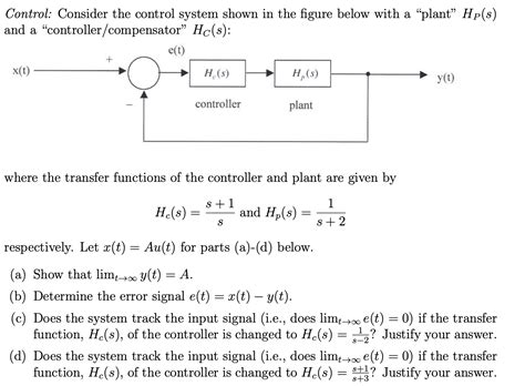 Solved Control Consider The Control System Shown In The