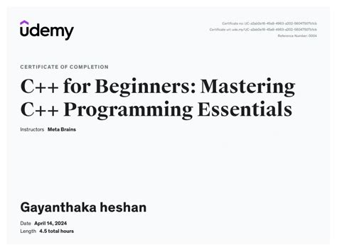 Cppprogramming Udemycourse Programmingbeginner Codingskills Gayanthaka Heshan