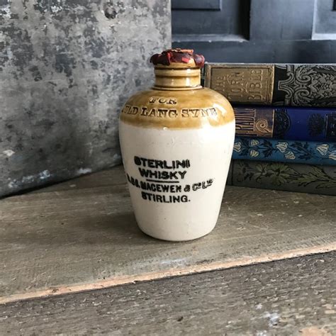 Stoneware Whiskey Jug Sterling Whisky Miniature Scottish Whiskey