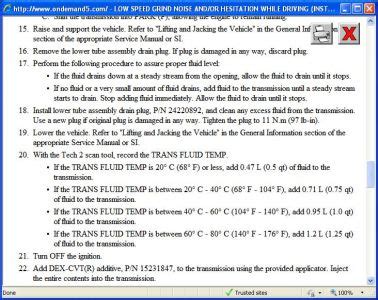 2003 Saturn Vue Wha Wha Noise When Not In Gear