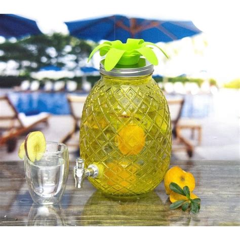 литров буркан с канелка за домашна лимонада с форма на голям ананас