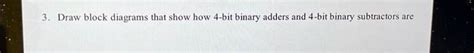 3 Draw Block Diagrams That Show How 4 Bit Binary Adders And 4 Bit Binary Subtractors Are