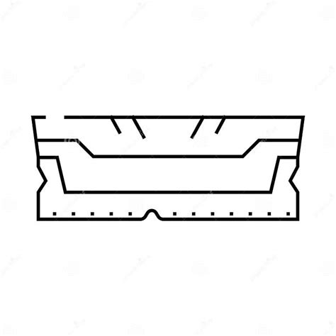 Ram Computer Part Line Icon Vector Illustration Stock Illustration