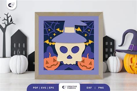 Spooky Skull 3d Layered Papercut · Creative Fabrica