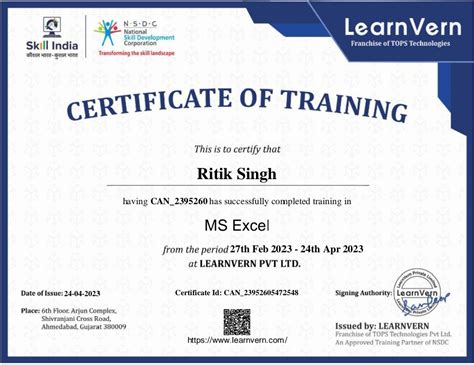 Ritik Singh On Linkedin Advanceexcel Learnvern Excelcertificate Dataanalysis Automation