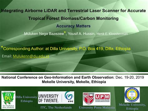 Airborne Lidar And Terrestrial Laser Scanner For Accurate Forest Or Vegetation Monitoring Ppt