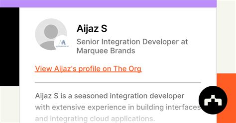 Aijaz S Senior Integration Developer At Marquee Brands The Org