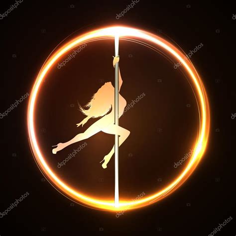 Sexy Girl On Pylon In The Circle Stock Vector Image By Ponomarenko 95509824