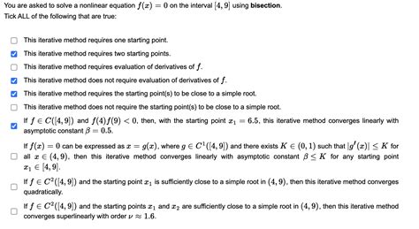 Solved You Are Asked To Solve A Nonlinear Equation F X Chegg