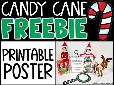 Candy Cane Hide And Seek Elf Printable Poster Freebie Elf Day 15
