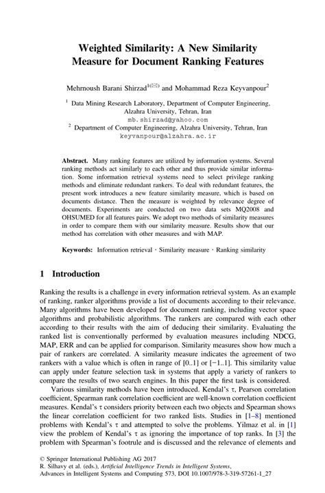 pdf weighted similarity a new similarity measure for document