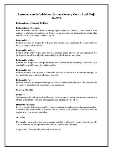Control De Flujo Y Estructuras En Java Pdf Java Lenguaje De