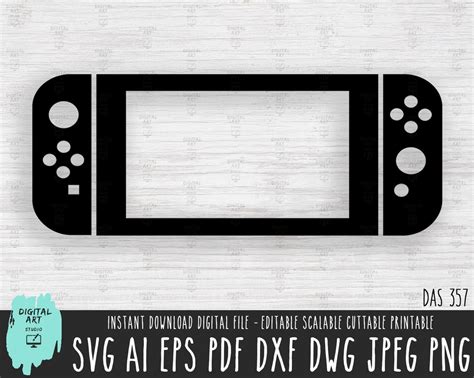 Nintendo Switch Icon Solid Svg Game Command Vector File Controller Video Game Silhouette