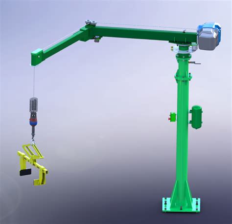 悬臂起重机模型 Solidworks 2017 模型图纸下载 懒石网