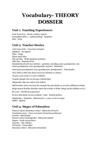 THEORY VOCABULARY Pdf