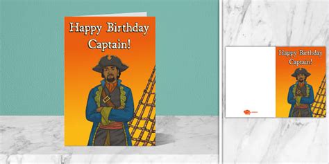 Happy Birthday Captain Card Twinkl Party Profesor Hizo