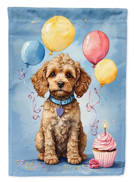 Dropship Cockapoo Happy Birthday Garden Flag Mailbox Flag Decorative
