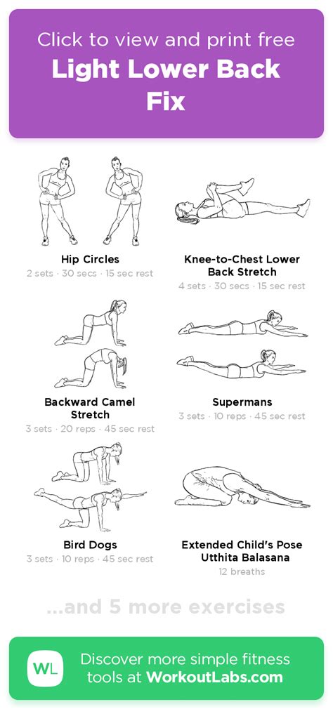 Light Lower Back Fix Free Workout By WorkoutLabs Fit Free Workouts