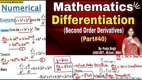Differentiation Derivative Second Order Derivative Numerical Bba B Com Bca Class12