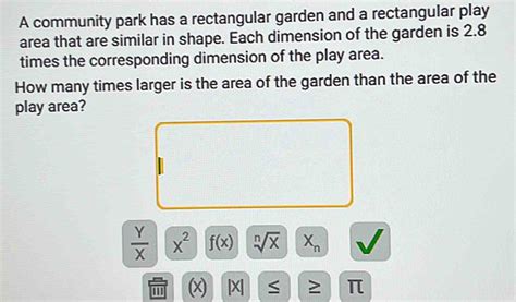 Solved A Community Park Has A Rectangular Garden And A Rectangular