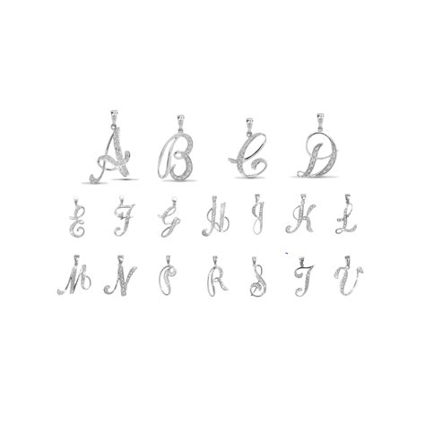 9ct White Gold Diamond Fancy Initial Pendant