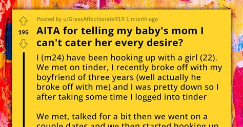 Guys Tinder Hookup Gets Pregnant And Expects Him To Cater To Her Every