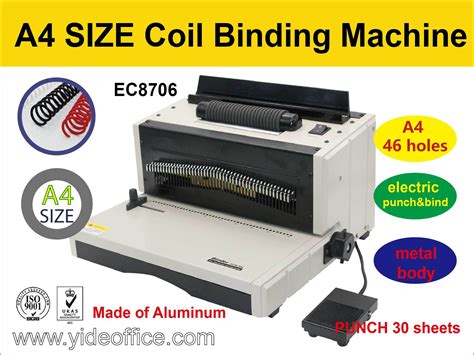 A3 Size Electric Punch Heavy Duty Coil Binding Machine Ec8706 Coil Binding Machine And