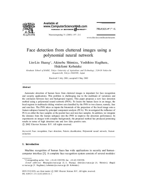 Pdf Face Detection From Cluttered Images Using A Polynomial Neural Network