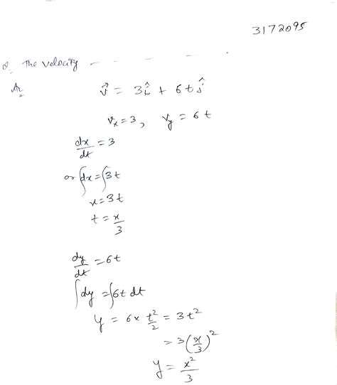 the velocity of a particle is given by v vector equals to 3 i cap plus