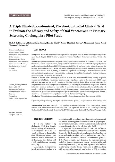 Pdf A Triple Blinded Randomized Placebo Controlled Clinical Trial To Evaluate The Efficacy