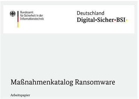 Ein Praktischer Leitfaden Gegen Ransomware Gefahren Vom Bsi