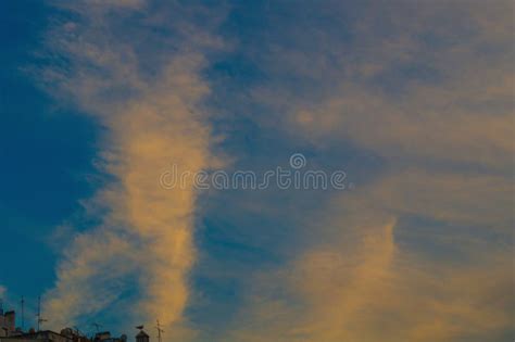 Foggy Clouds In The Sky Create The Effect Of Smoke Weather Phenomena In Nature In Windy