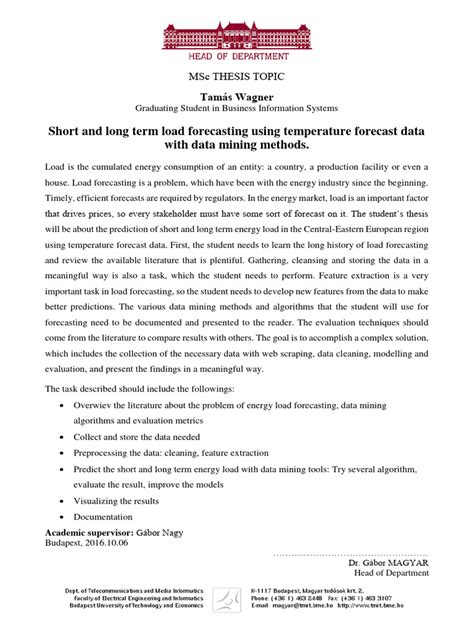Wagner 2016 Short And Long Term Load Forecasting Using Temperature Forecast Data With Data