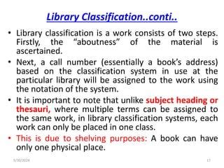 Lirary Classification Need And Purpose Ppt