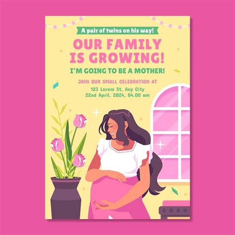 임신 발표 포스터 템플릿 무료 벡터