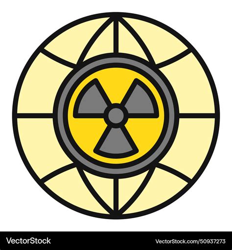 Earth Globe With Radiation Symbol Radioactive Vector Image
