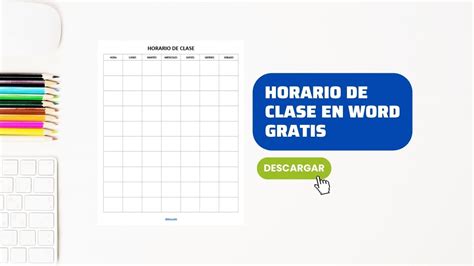 Plantilla De Horario De Clases Word