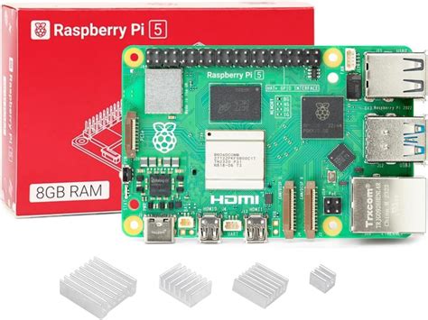 Waypondev Compatible With Raspberry Pi 5 8gb Starter Kit Broadcom Bcm2712 Arm