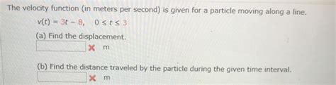 Solved The Velocity Function In Meters Per Second Is Given
