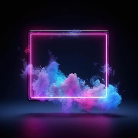 Premium Ai Image 3d Neon Lights Empty Frame High Quality Ai Generated
