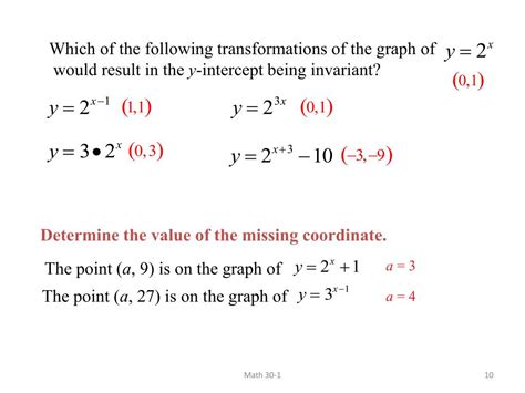 Ppt 3b Transformations Of Exponential Functions Powerpoint