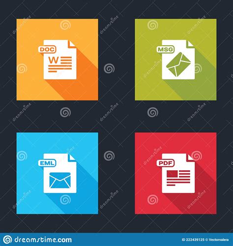 Set Doc File Document Msg Eml E Icono Pdf Vector Ilustraci N Del