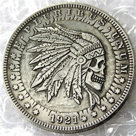 HB US Hobo Morgan Dollar Skull Zombie Skeleton Creative Coin Pressed Copy Coins In Non